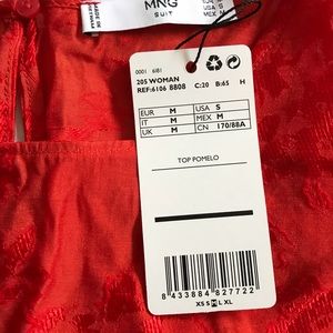 Mango | Tops | Jacquard Top From Mango In Deep Rust Orange Color | Poshmark